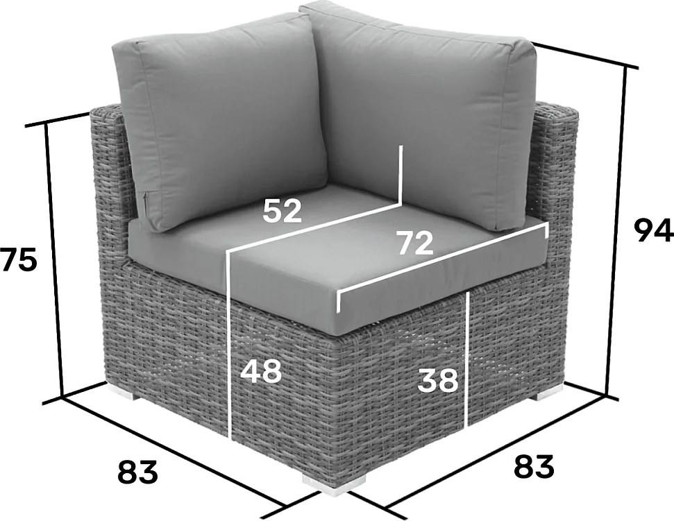 DEOKORK Ratanová variabilní sestava MALIBU pro 5 osob (béžovo-hnědá)