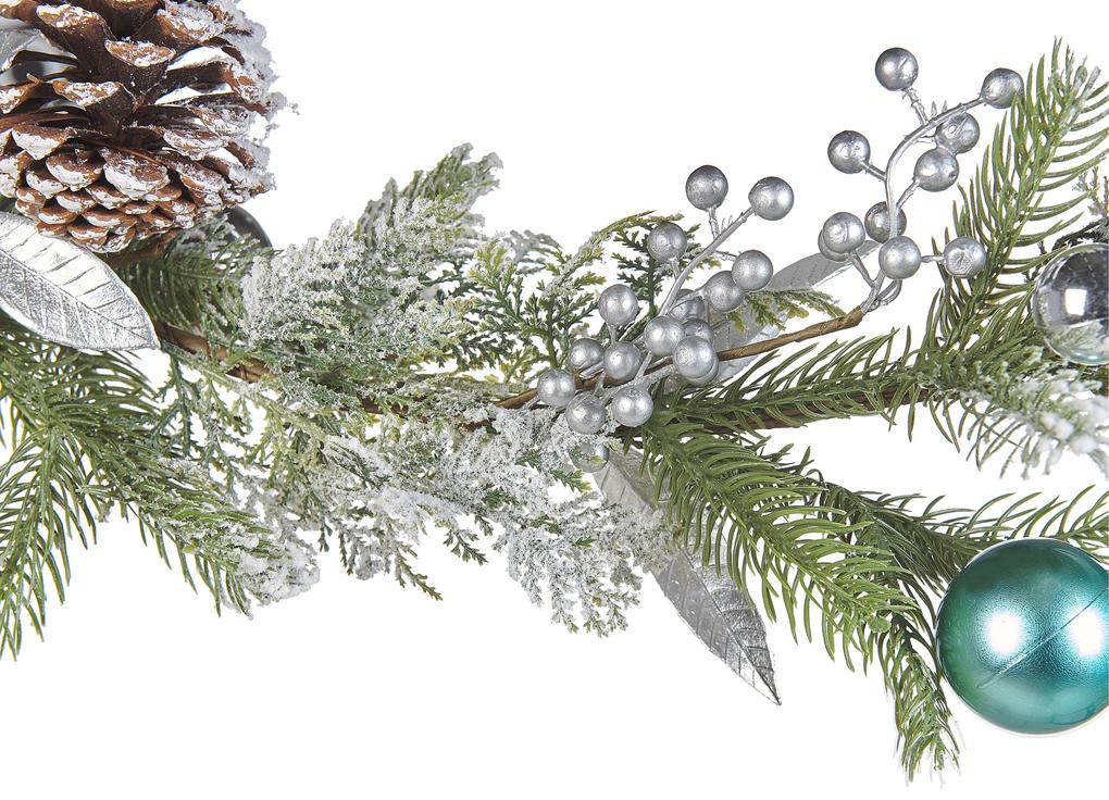Vánoční girlanda 150 cm zelená/stříbrná LLEIDA Beliani