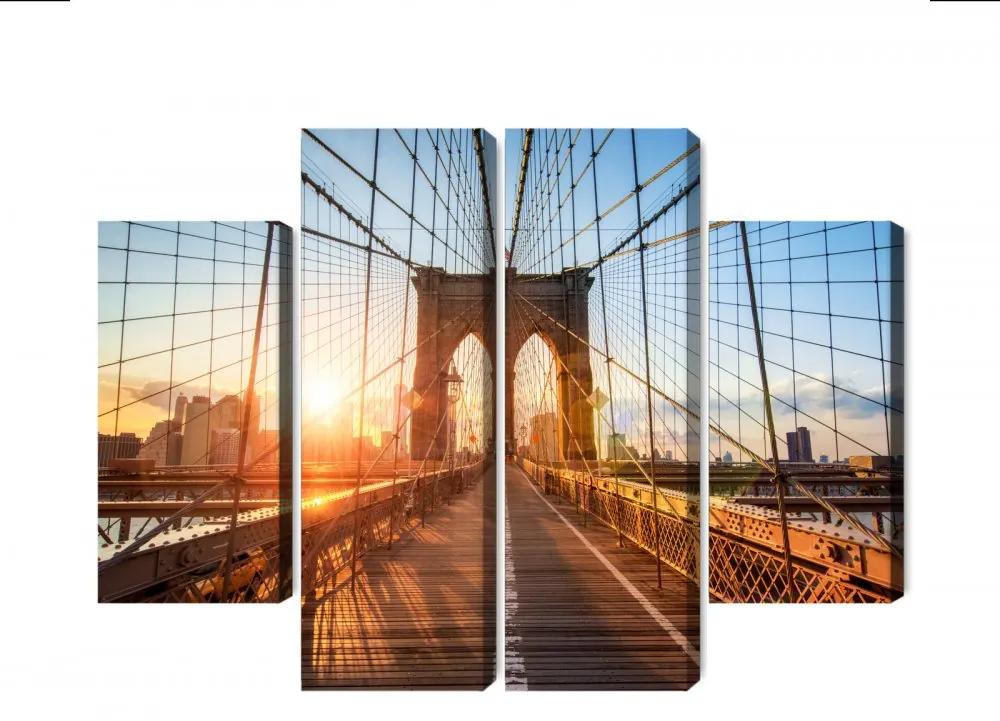 Vícedílný obraz Brooklynský Most V New Yorku Nedostatek Nedostatek Plátno Canvas 200x150