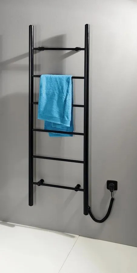 Sapho Sapho, KARBO elektrický sušák ručníků, kulatý, 500x1600mm, 120 W, černá mat, KB905