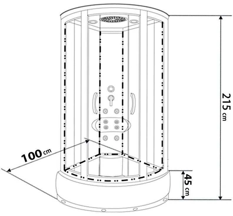 BPS-koupelny Hydromasážní box HYD-Silven 100, 100x100