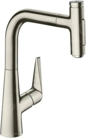 Hansgrohe Talis Select M51, dřezová baterie M5117-H220 s výsuvnou sprškou, sBOX, nerezová, HAN-73868800