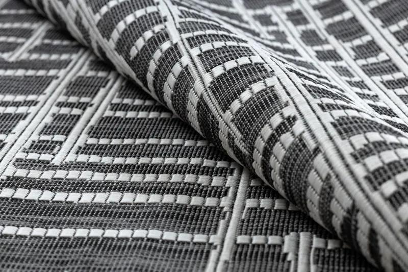 Dywany Łuszczów Kusový koberec Sion Sisal Trellis 22144 black/ecru – na ven i na doma Rozměry koberců: 140x190