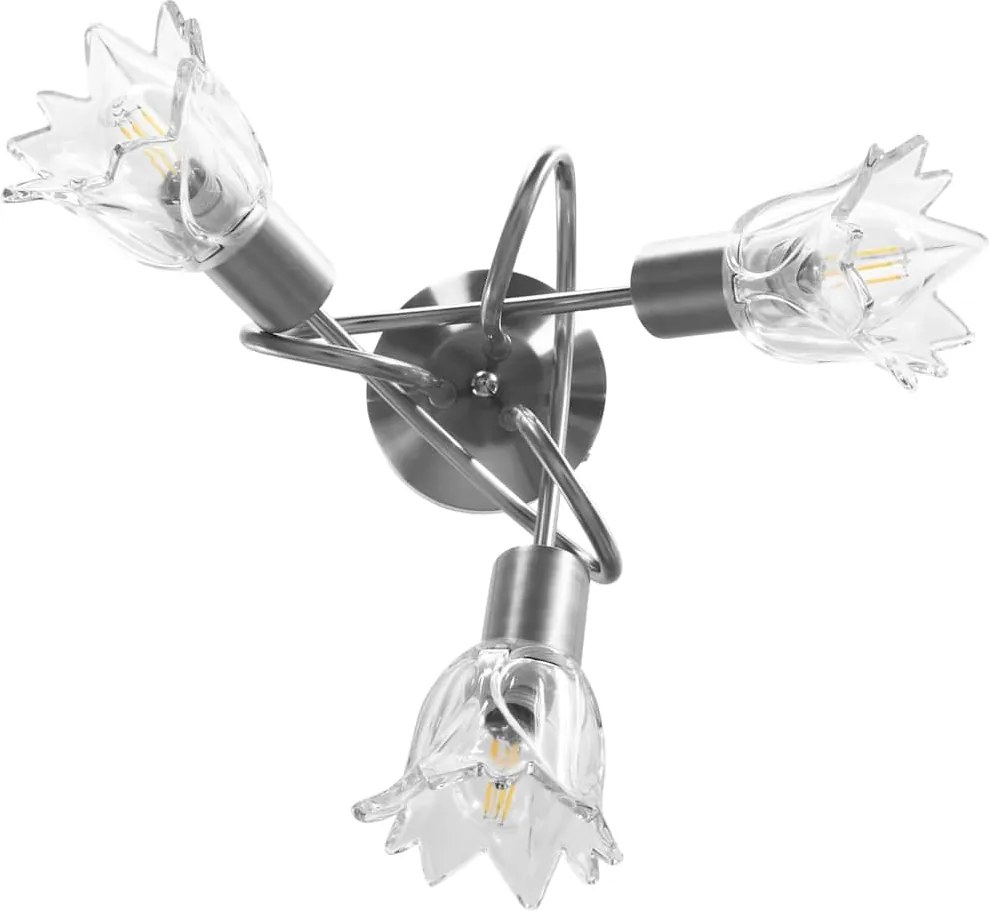 Stropní lampa průhledná skleněná stínidla 3 žárovky E14 tulipán 289227
