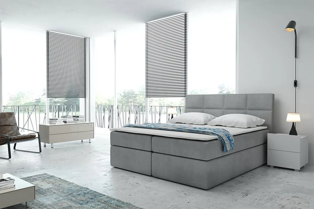 Eka Kontinentální čalouněná postel Smoth - Cassablanca (90x200 cm) Barva látky Trinity: Černá (Trinity 2316)