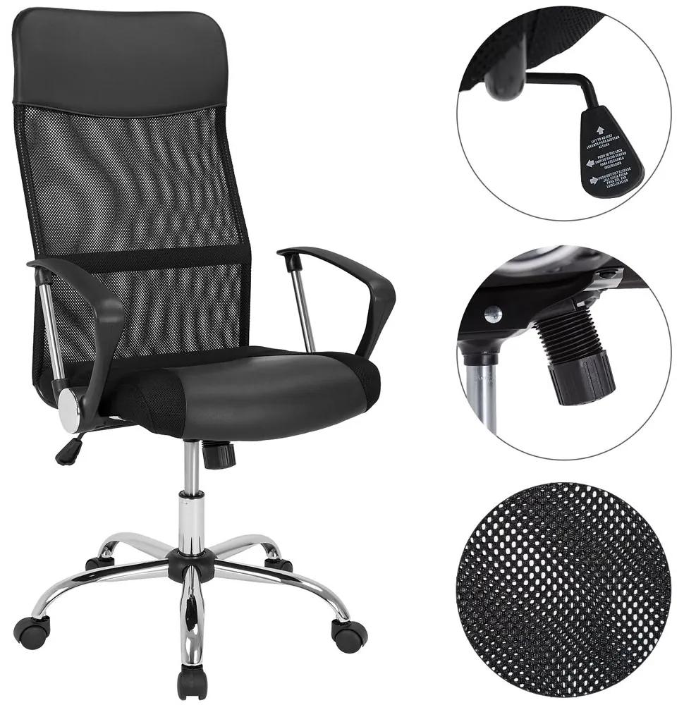 Kancelářská židle k psacímu stolu se síťkou, černá