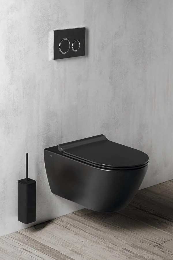 GSI, PURA závěsná WC mísa, Swirlflush, 55x36 cm, černá dual-mat, 881526