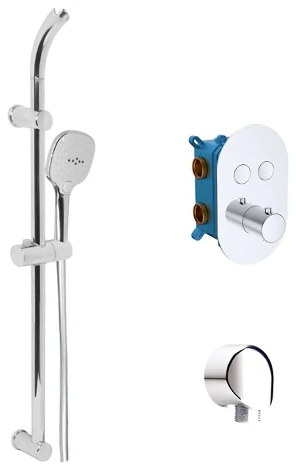 Mereo - Sprchový set s termostatem pod omítku, 3 proudy, chrom CB60106TB1