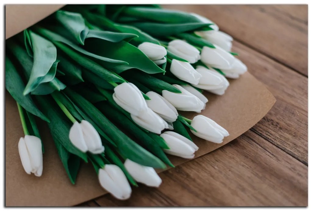 Obraz Bílé tulipány , vícedílný