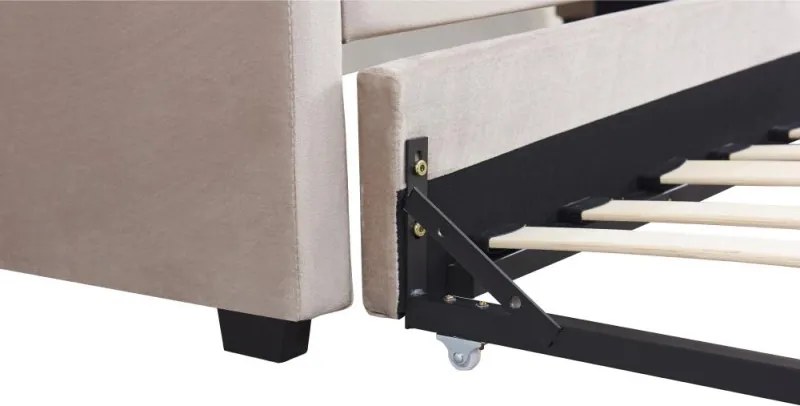 Rozkládací postel 90x200, hnědošedá Taupe, ALODA Kondela 0000399606