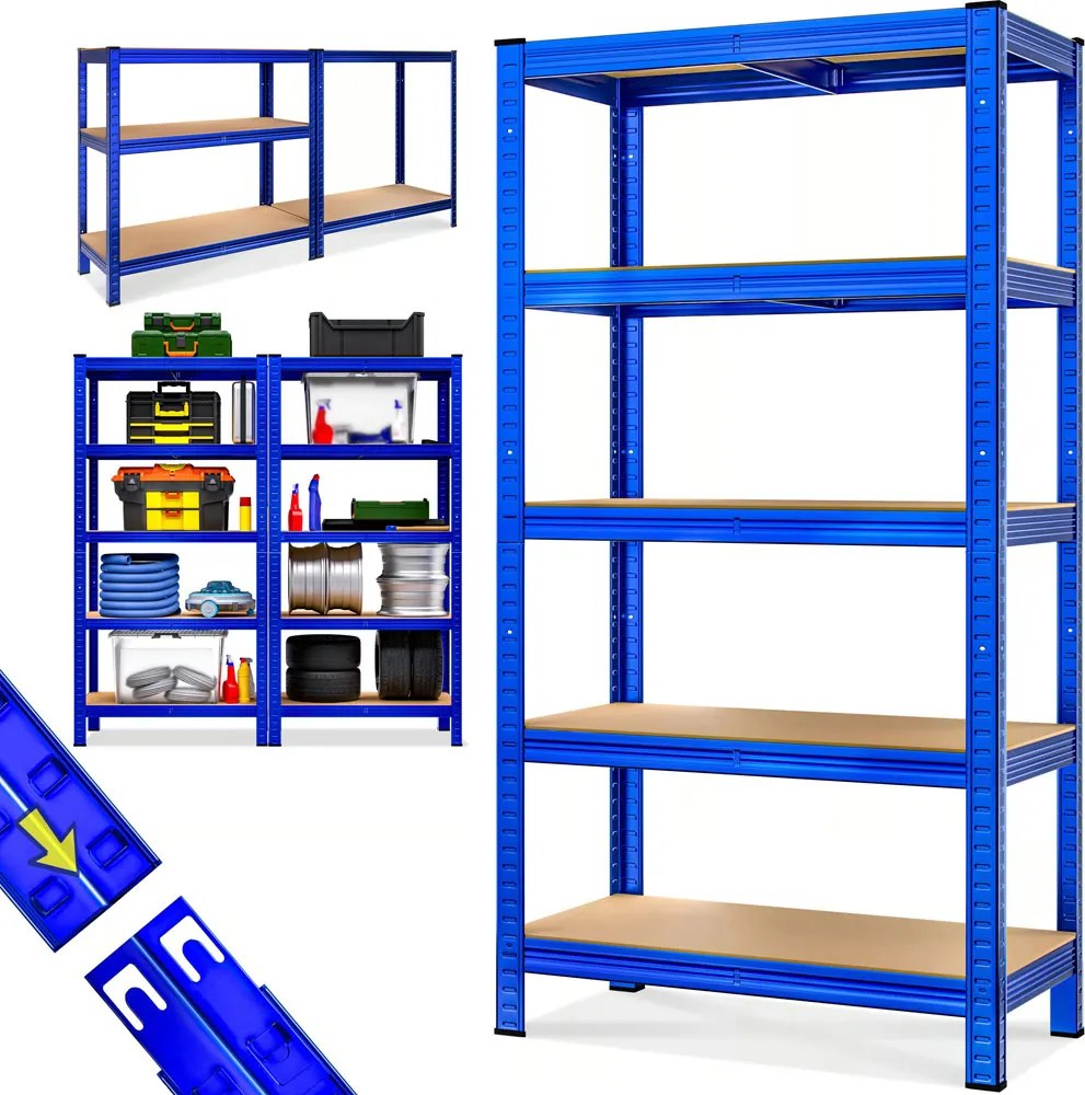 Regál s vysokou nosností HEAVY, max. 875kg, 90x40x180cm, modrá Monzana