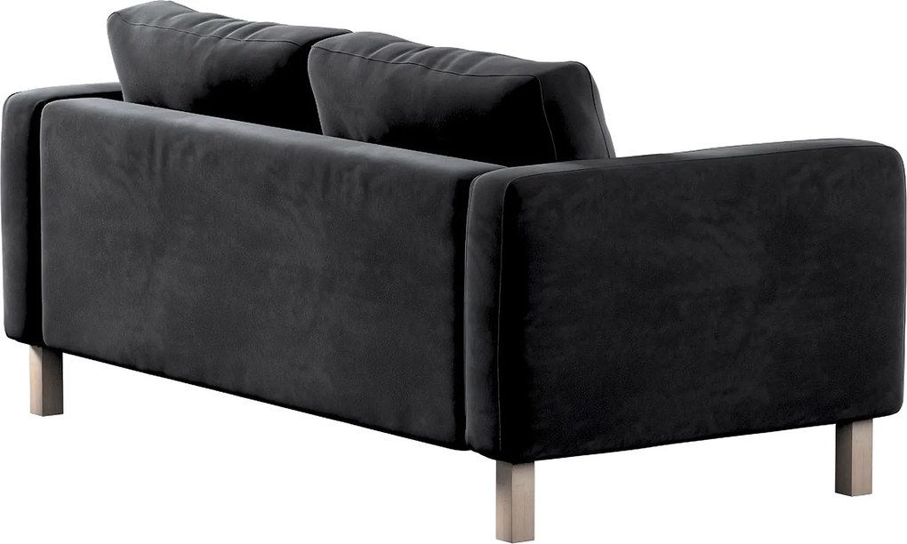 Potah na pohovku IKEA Karlstad 2-místná, nerozkládací, krátký barva černá látka lesklé, sametová