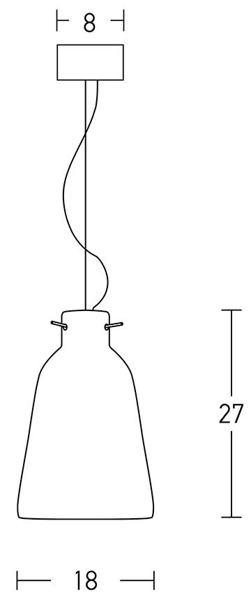 Zambelis 1663 závěsné svítidlo z jílu, 1xE27, ø18cm