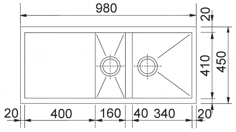 Kili Dřez PPX 151 3 1/2" 980x450mm