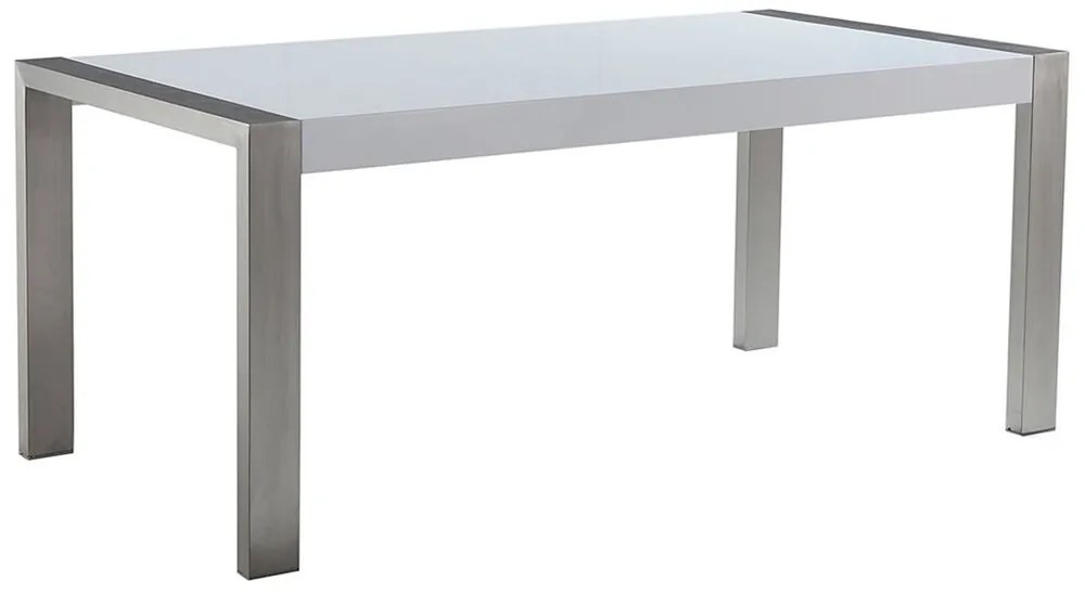 Luxusní bílý nerezový stůl 180x90 cm ARCTIC I Beliani
