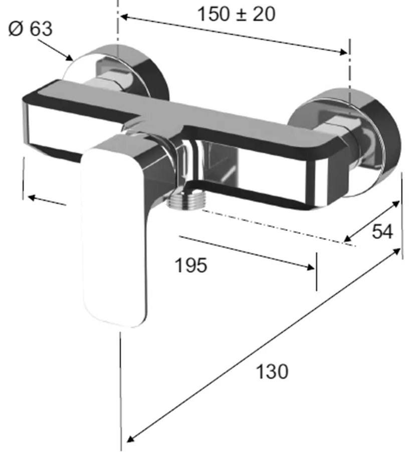 Nástěnná sprchová baterie ve zlaté barvě (1 výstup) Spy – Sapho