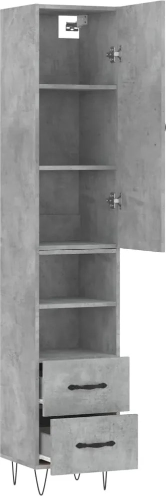Skříň highboard betonově šedá 34,5x34x180 cm kompozitní dřevo 3198949