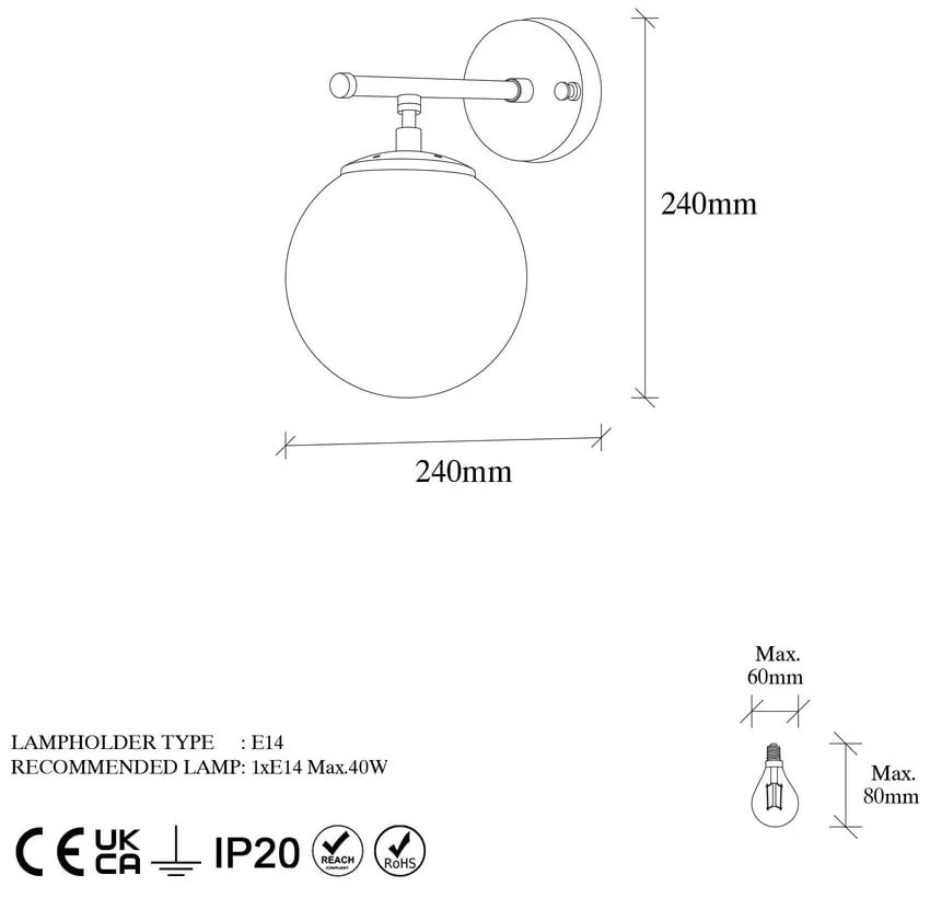 Bílé/v mosazné barvě nástěnné svítidlo Roe – Opviq lights