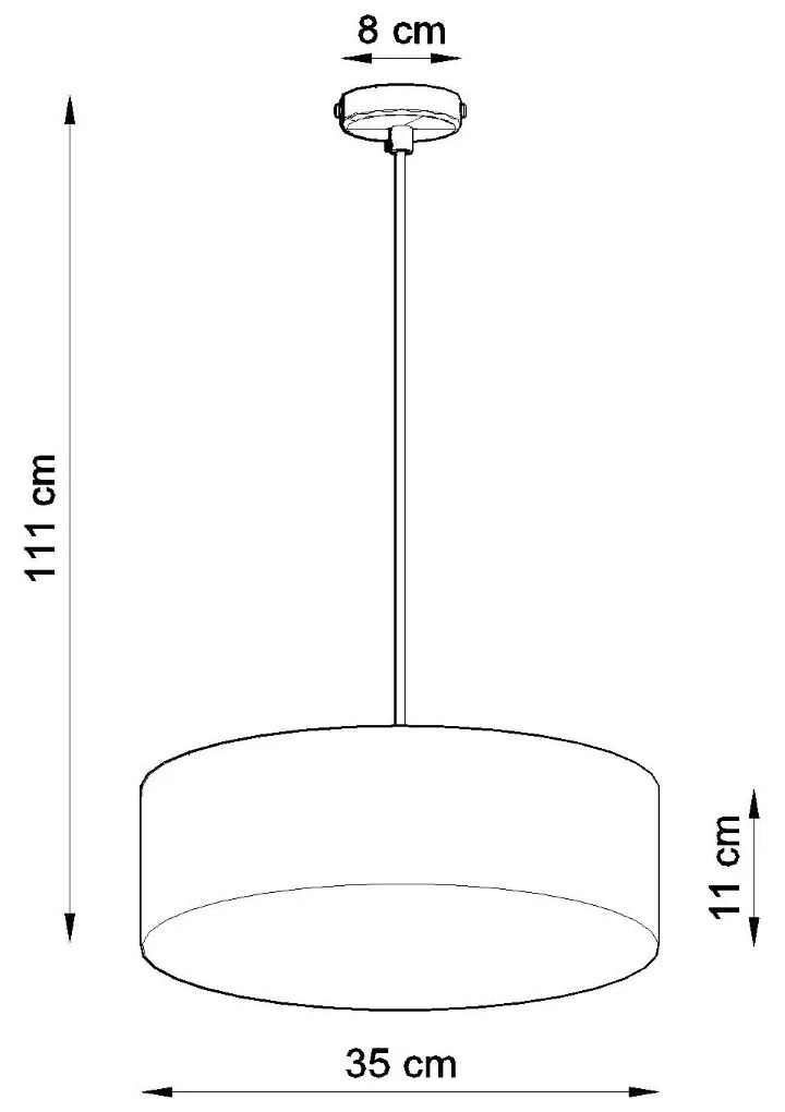 Závěsné svítidlo Arena, 1x šedé plastové stínítko, (bílý plast), (fi 35 cm)
