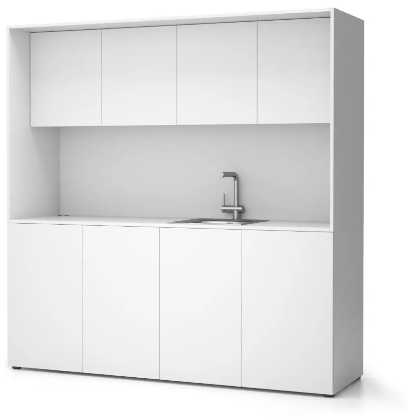 Kuchyňka NIKA se dřezem a baterií 1963 x 600 x 2000 mm, bílá, pravé