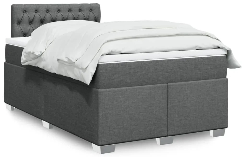 Box spring postel s matrací tmavě šedá 120x200 cm textil 3285863