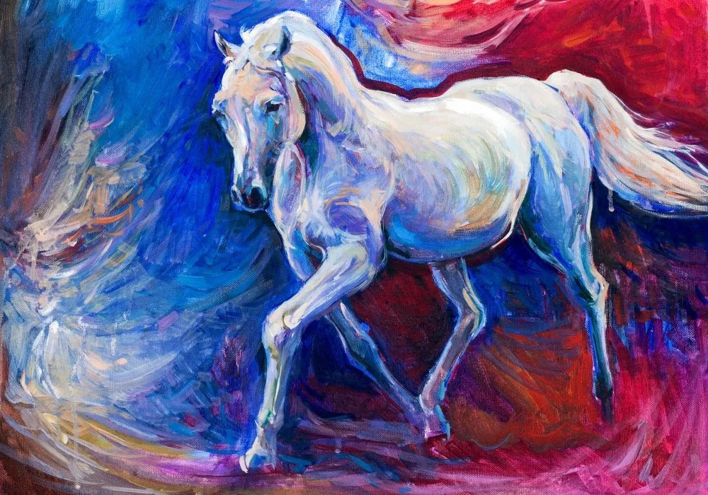 Obraz Kůň Na Abstraktní Pozadí Nedostatek Nedostatek Plátno Canvas 30x20