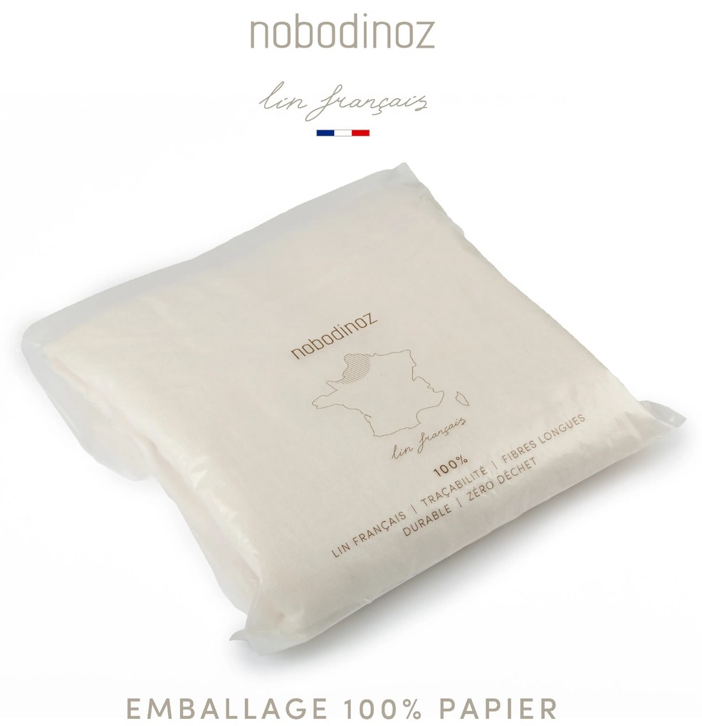 Nobodinoz Lin français polštář obdélníkový Off White