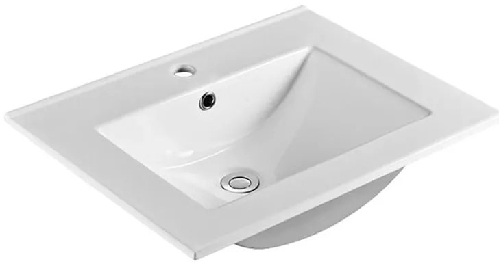 Mereo Mereo, Aira, koupelnová skříňka s keramickým umyvadlem 61 cm, bílá, dub, šedá, CN720