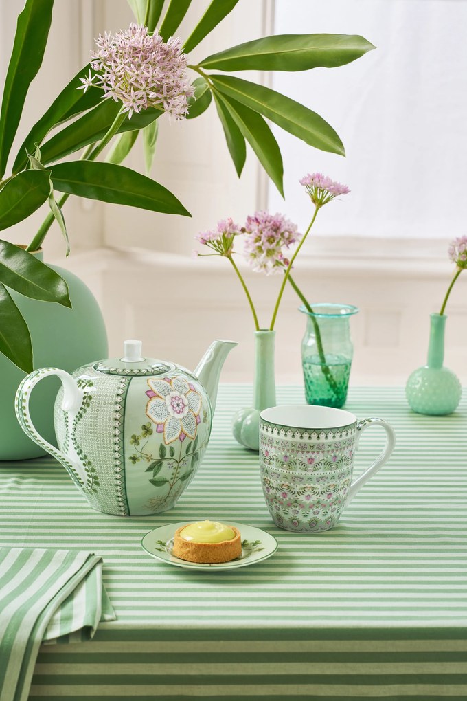 Pip Studio Lily &amp; Lotus hrnek XL 440ml, zelený (Porcelánový hrnek)