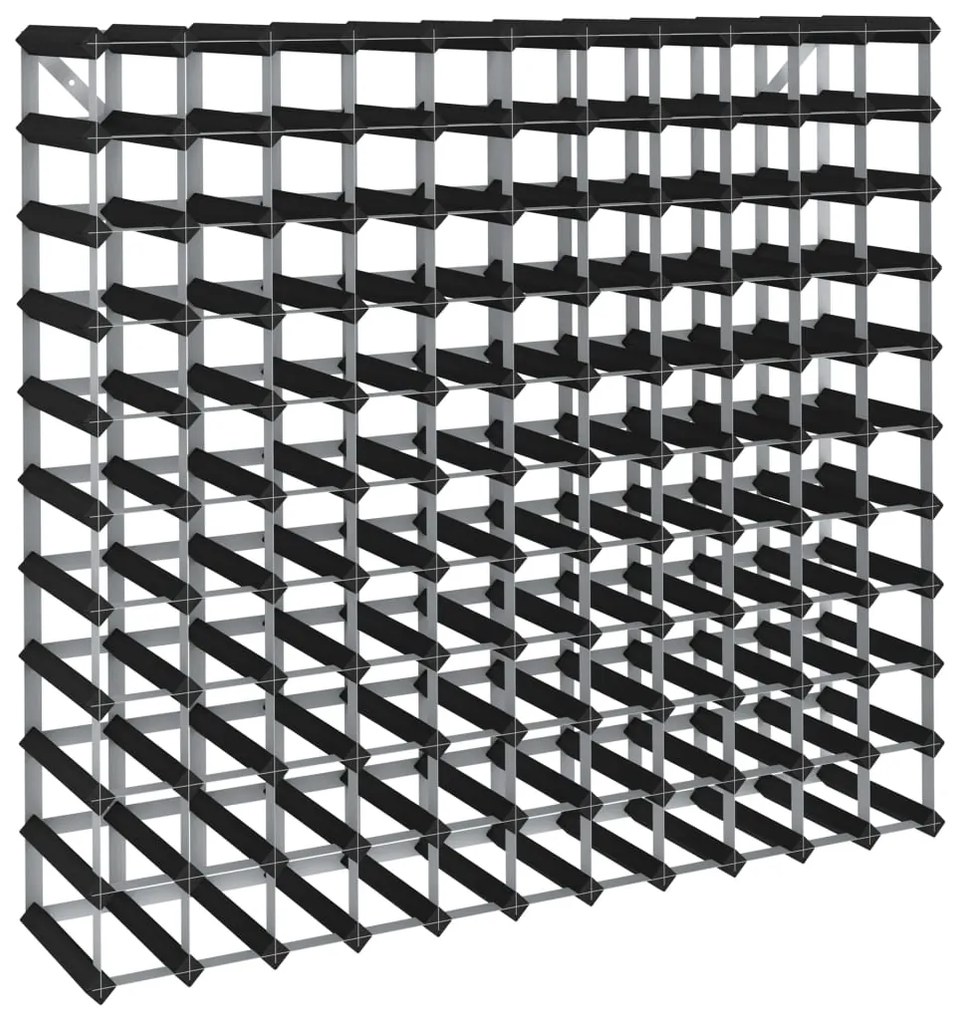 vidaXL Marketos Stojan na víno na 120 lahví černý masivní borové dřevo