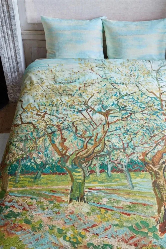 Van Gogh prodloužené povlečení Orchard Natural, 140x200/220 + 60x70, bavlněný satén 220TC, holandský typ