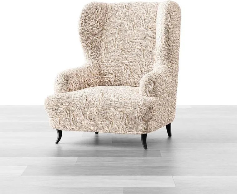 Bielastické potahy BRILLANTE béžové křeslo ušák (š. 60 - 110 cm)