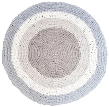 Háčkovaný kruhový koberec Beige Sebra