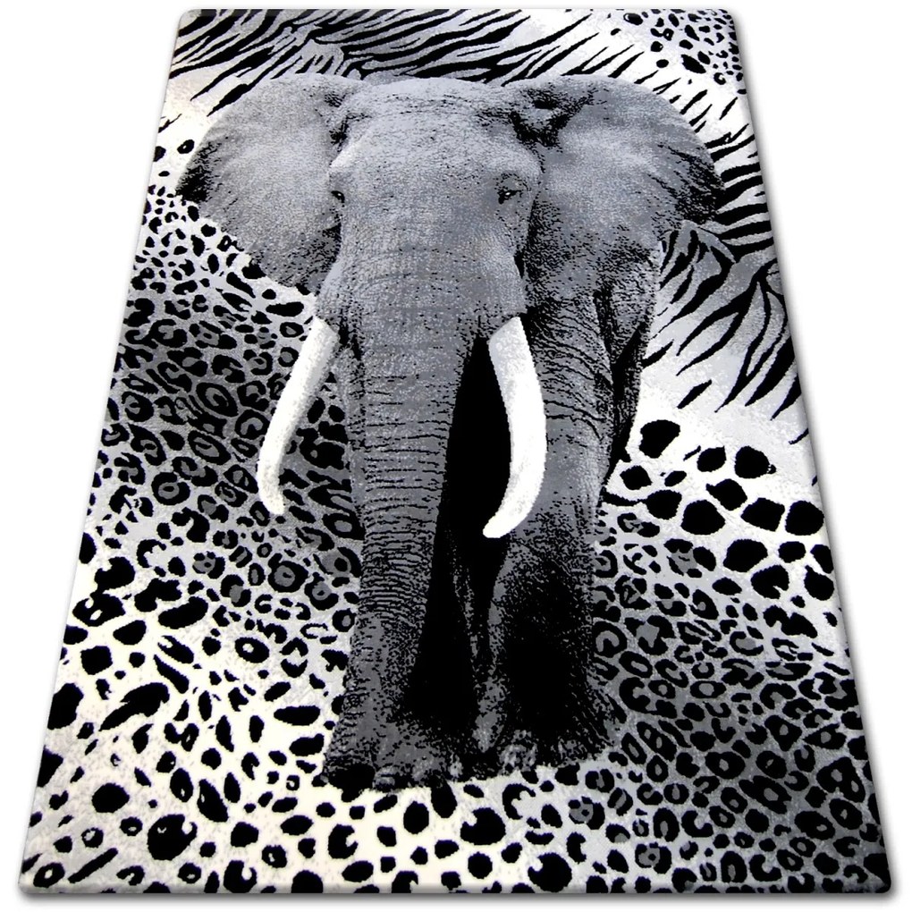 Kusový 3D koberec Flash Elephant šedý 160x225