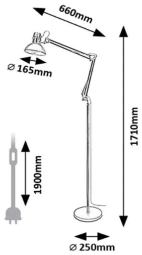 Rabalux 2197 - Stojací lampa ARISTEO 1xE27/40W/230V krémová/zlatá