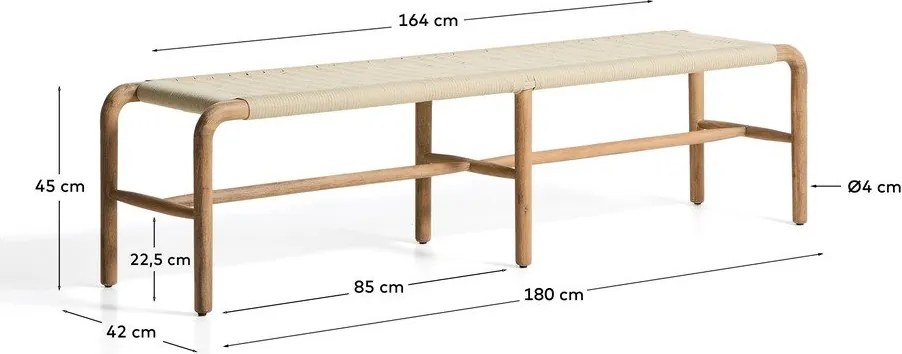 Béžová/v přírodní barvě dřevěná zahradní lavice Alipa – Kave Home
