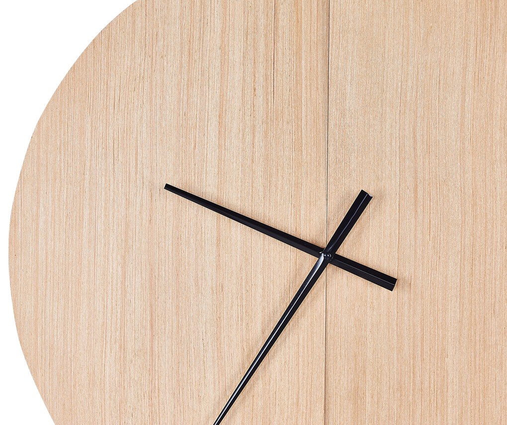 Nástěnné hodiny ø 60 cm světlé dřevo CABIC Beliani