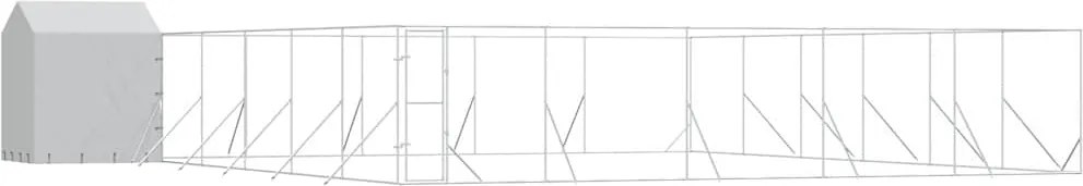 Venkovní psí kotec se střechou stříbrný 12 x 12 x 2,5 m ocel 3190482