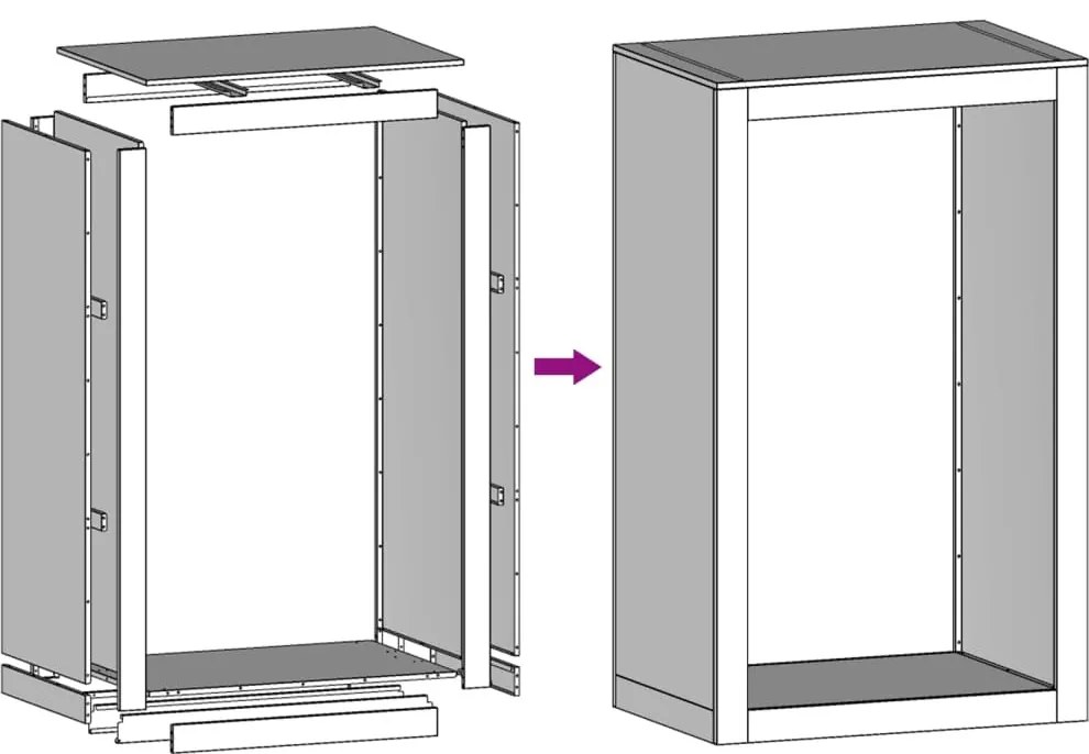 vidaXL Stojan na palivové dřevo 60 x 40 x 100 cm nerezová ocel [850995] Barva: Ocel/Černý