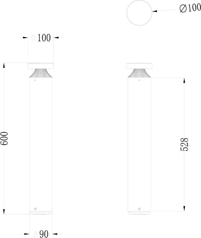IMPR 730520 Deko-Light venkovní stojací svítidlo Faro 60, 12 W, 3000 K, tmavěšedá - DEKOLIGHT