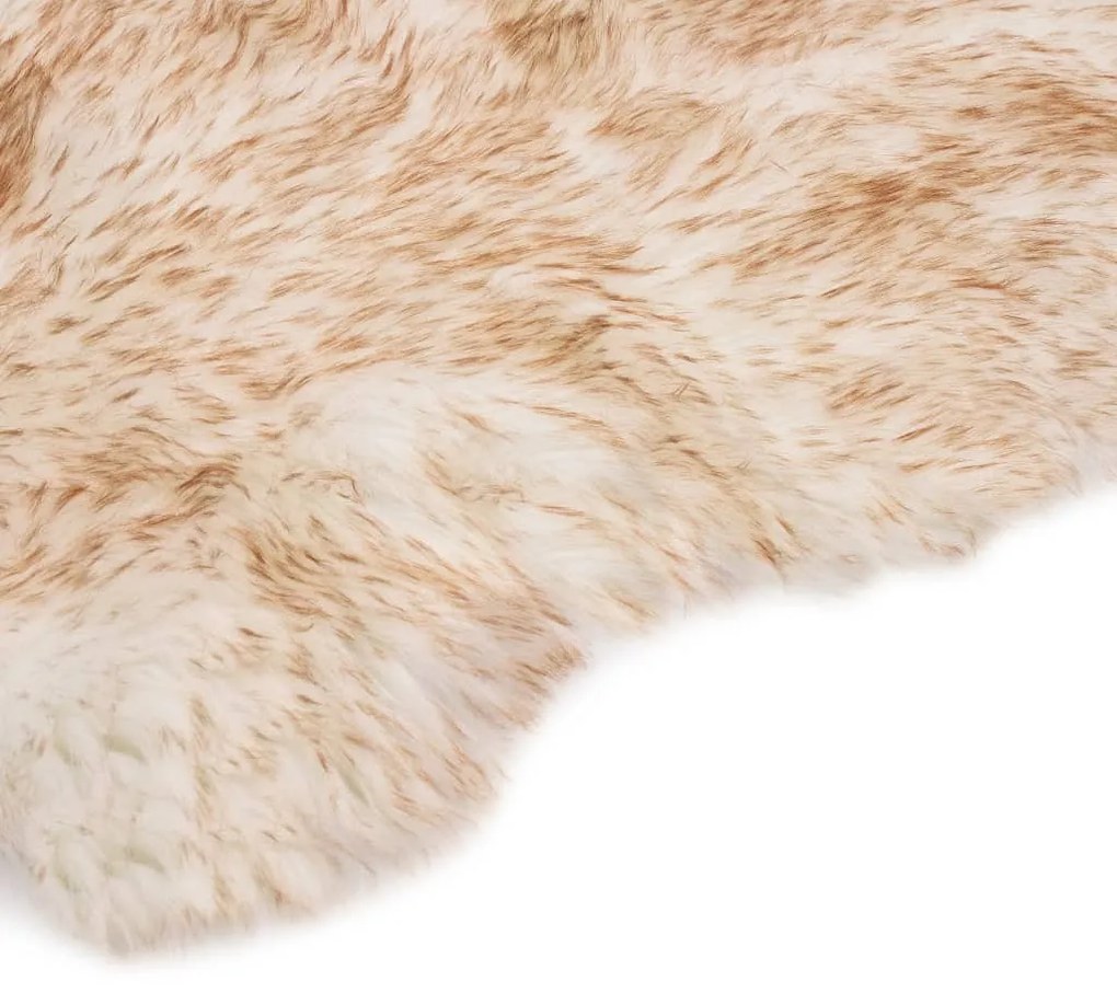 Koberec 60 x 90 cm umělá ovčí kůže hnědý žíhaný 284715