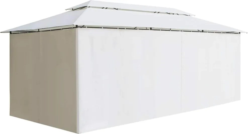 Zahradní altán se závěsy 600 x 298 x 270 cm bílý 180 g/m² 310073