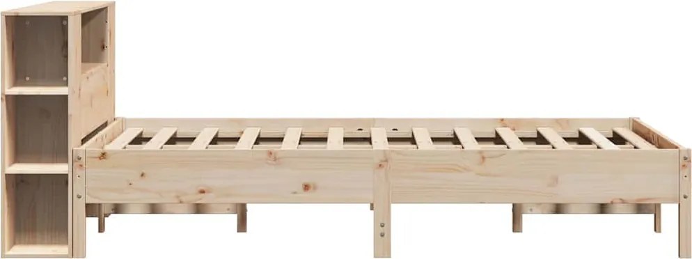Postel s knihovnou bez matrace 135 x 190 cm masivní borovice 3322840