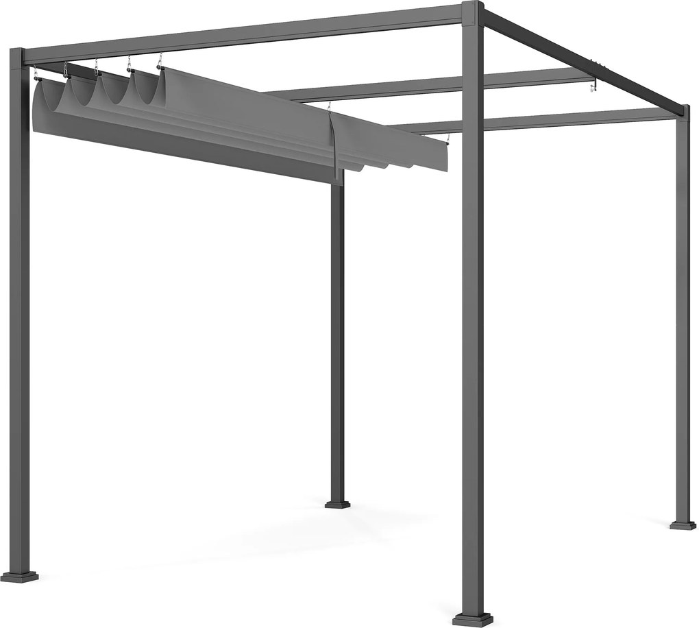 Outsunny Pergola přibližně 3x2m Zahradní Pavilon Terasové Krytí Kovový Samostatně Stojící Zahradní Pavilon s Nastavitelnou Střechou, UV Ochrana, Ochra