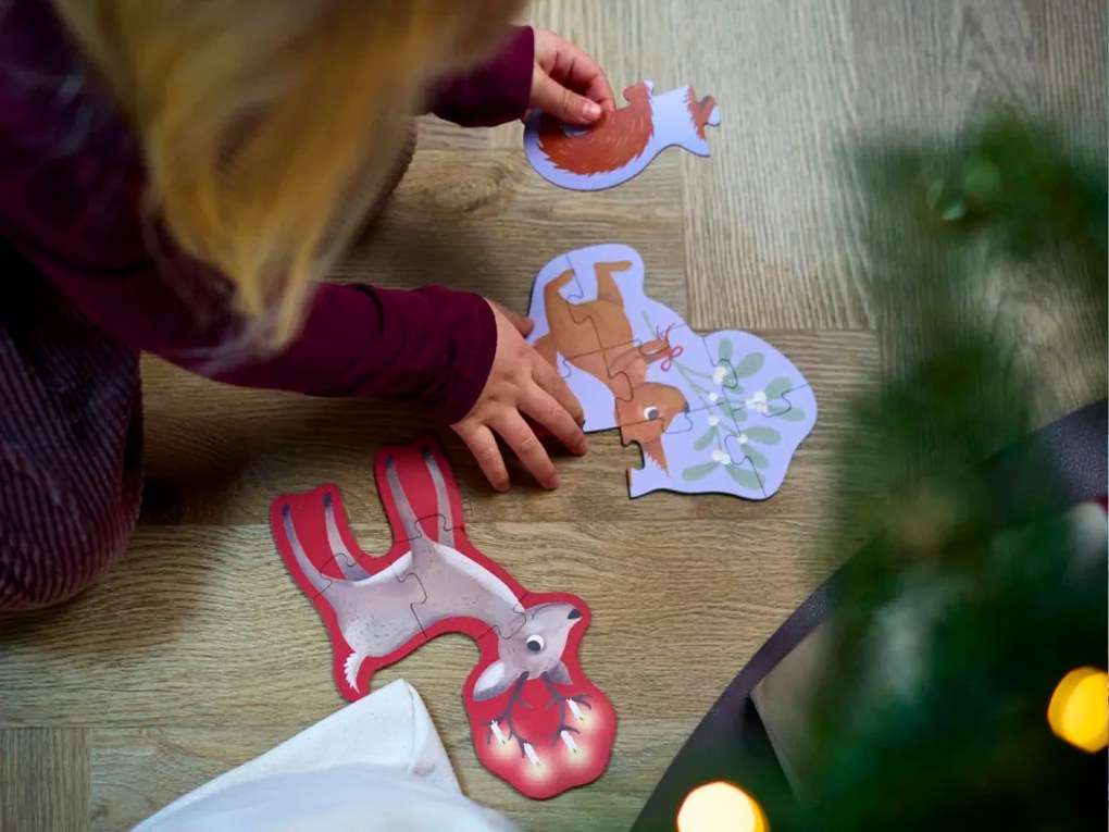 Filibabba Sada 4 zimních puzzle Filibabba Wonderful Winter Forest Friends