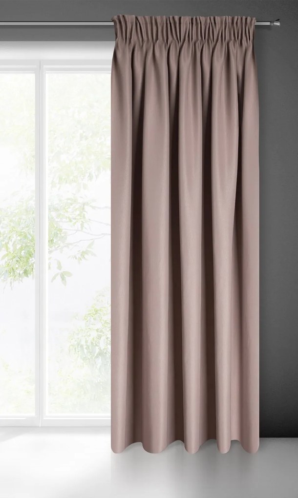 ZATEMŇOVACÍ ZÁVĚS NA PÁSCE AGGIE 140X270 CM PUDROVÁ