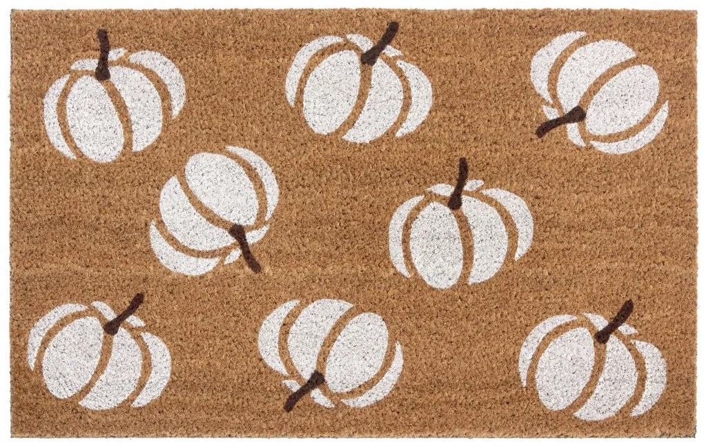 Hanse Home, Rohožka Halloween bílé dýně 105676 - na ven i na doma, 45x75, bílá, chodba / předsíň