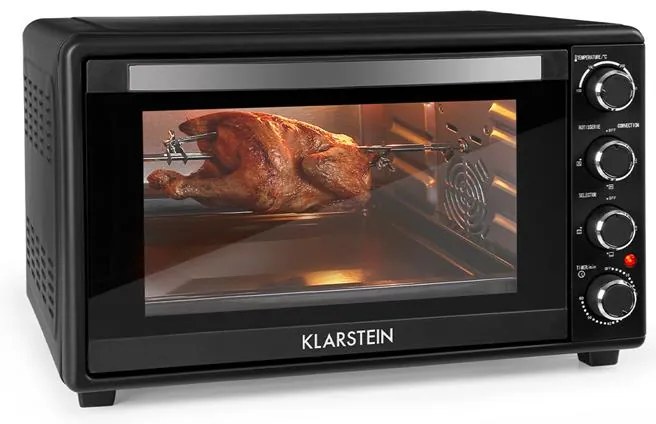 Klarstein Masterchef 60, mini trouba, 60 l, 2000 W, 100 - 230 °C, časovač, černá