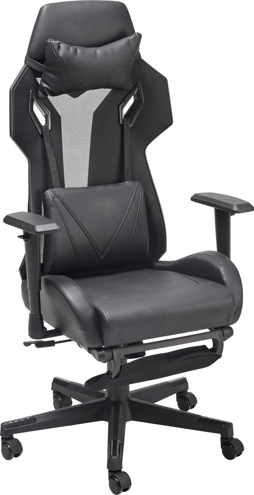 XXXLutz HERNÍ ŽIDLE, vzhled kůže, síťovina, černá MID.YOU - Online Only kancelářské židle - 001884005601