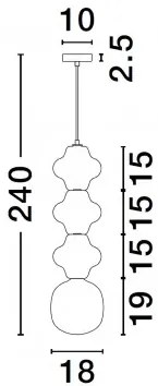 LED růžovo-modro-žlutá moderní svítilna Clio